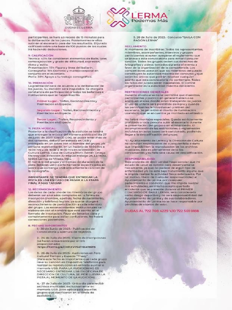 Concurso Baile Lerma 2023 | PDF