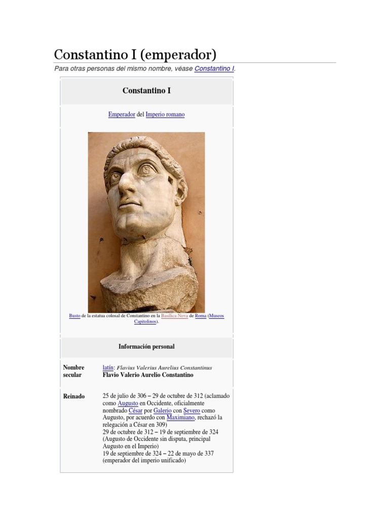 Constantino I: Emperador y Cristianismo | PDF | Constantino el grande ...