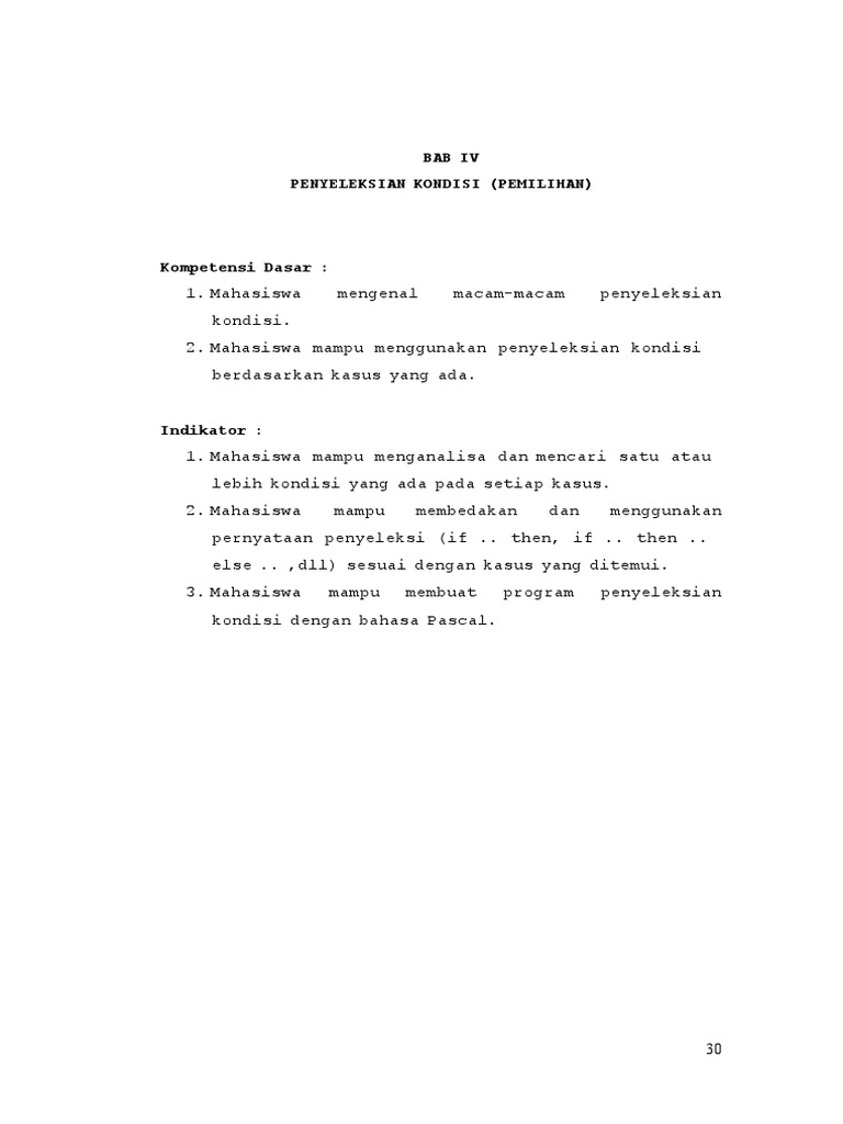 Panduan Penyeleksian Kondisi Pascal | PDF