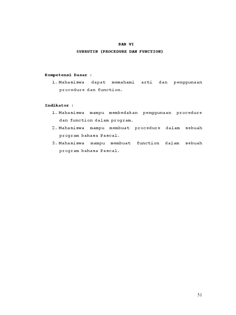 Subrutin Pascal: Prosedur & Fungsi | PDF