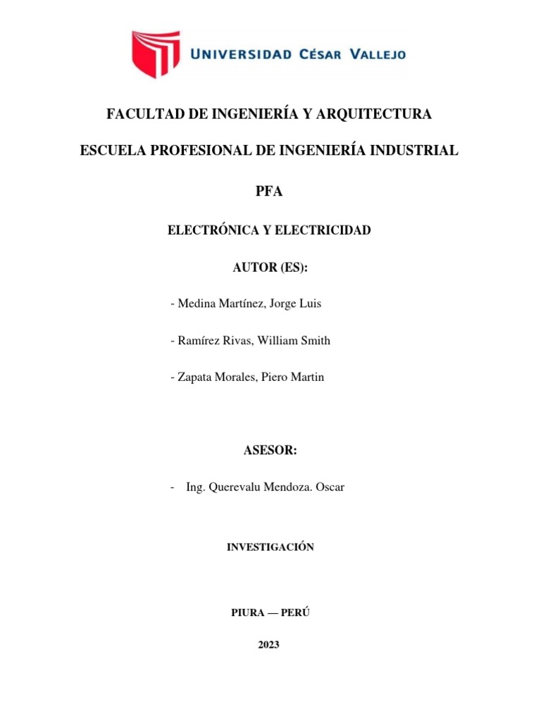 Informe Final Electronica y Electricidad | PDF | Arduino | Scratch (lenguaje de programación)