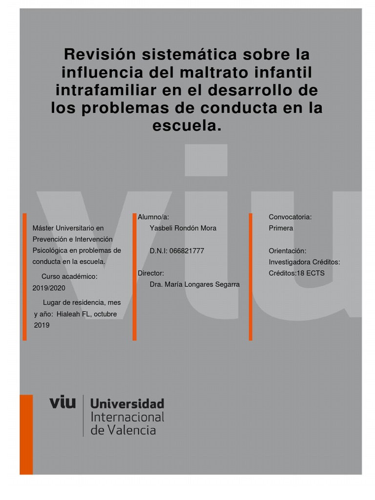 TFM Definitivo Yasbeli Rondon | PDF | Abuso infantil | Violencia