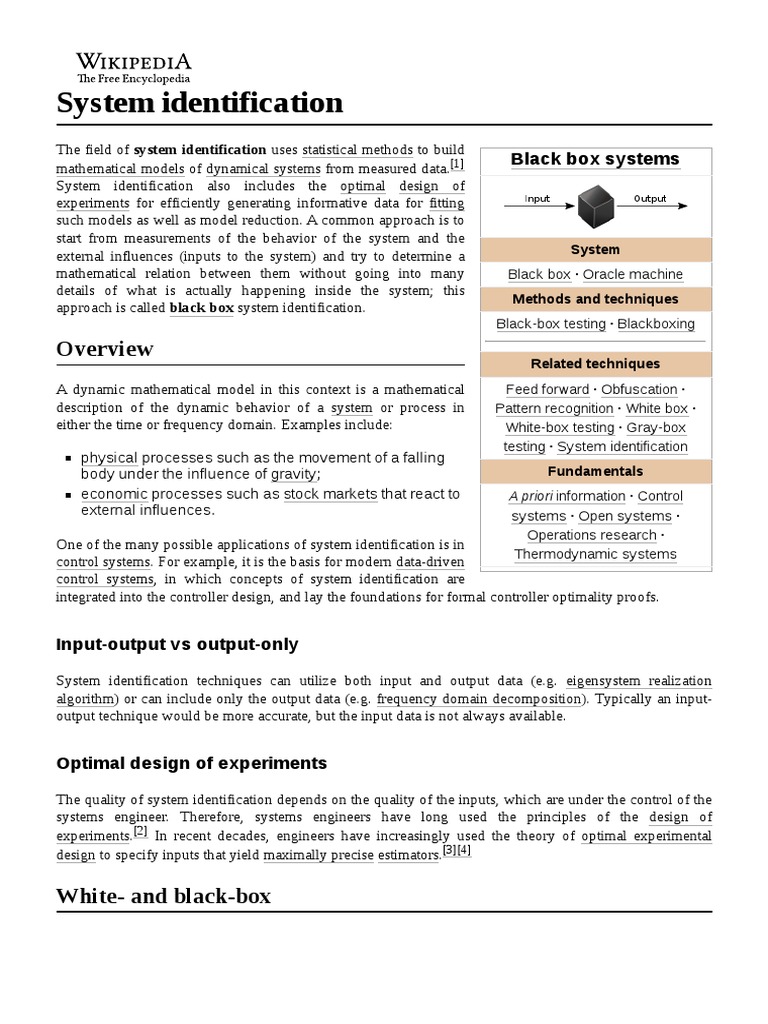 System Identification | PDF | Control Theory | Computer Science