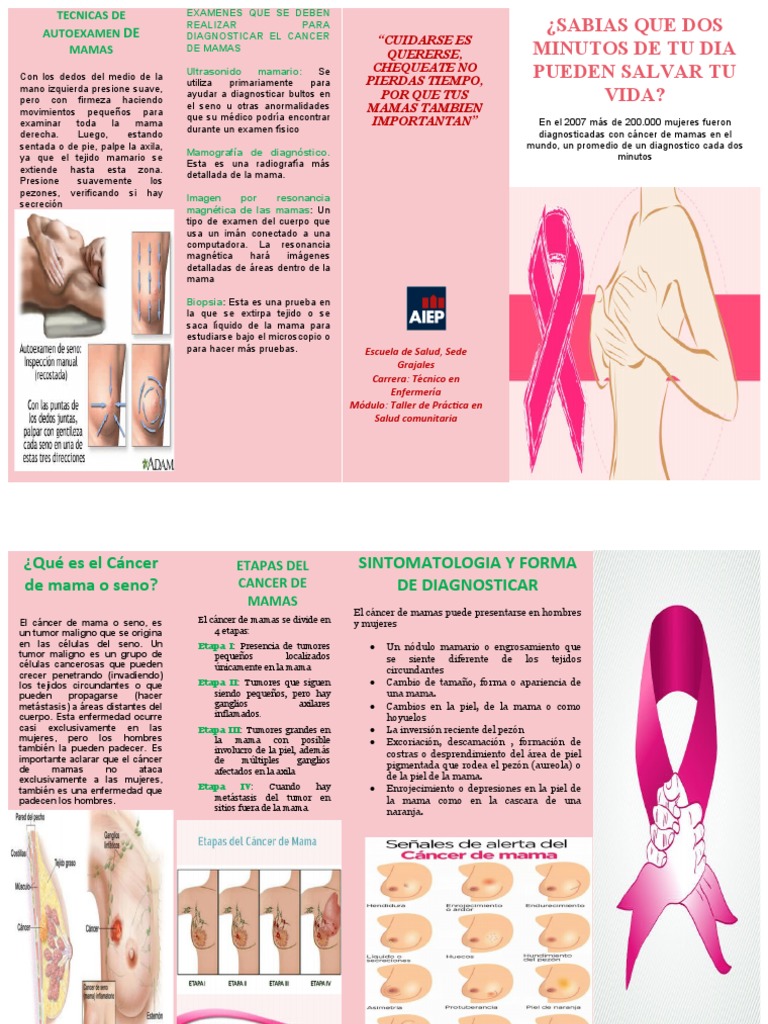 Triptico de Cancer de Mamas | PDF | Cáncer de mama | Pecho