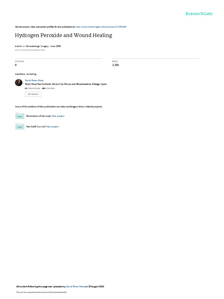 H2O2 and Wound Healing | PDF | Wound Healing | Hydrogen Peroxide