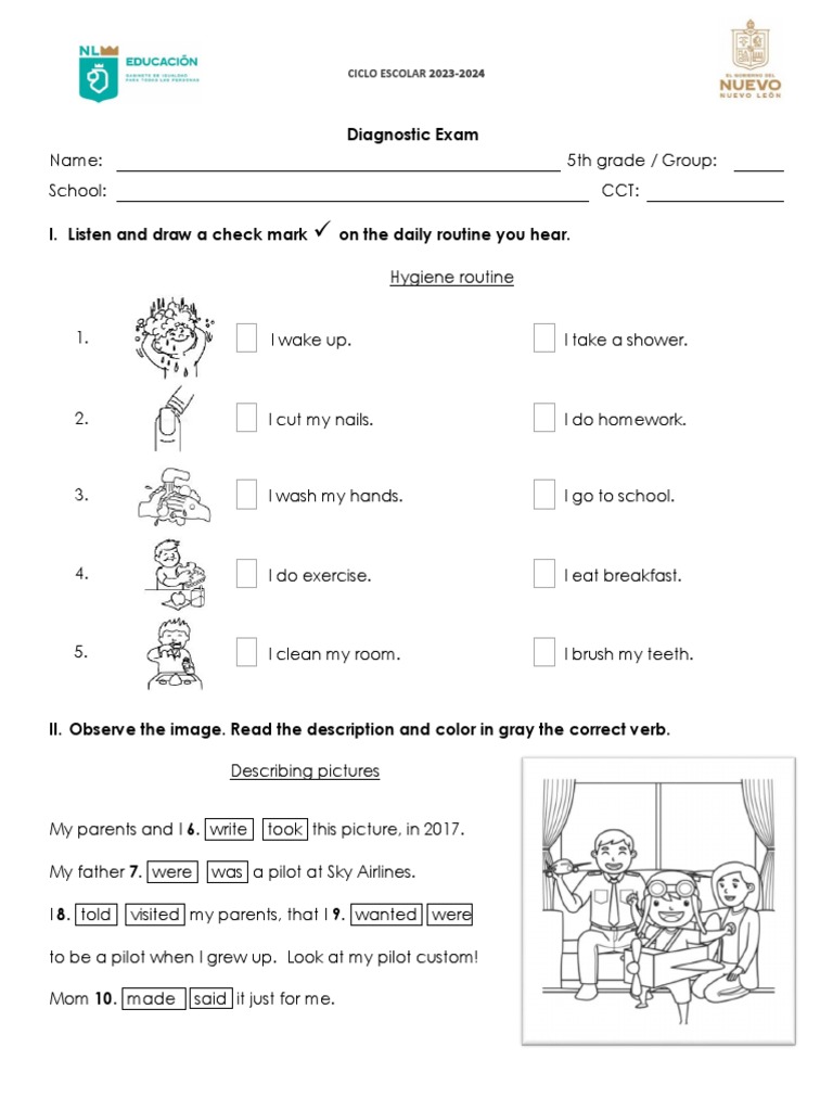 Páginas de 5th - Grade - Diagnostic - Exam | PDF
