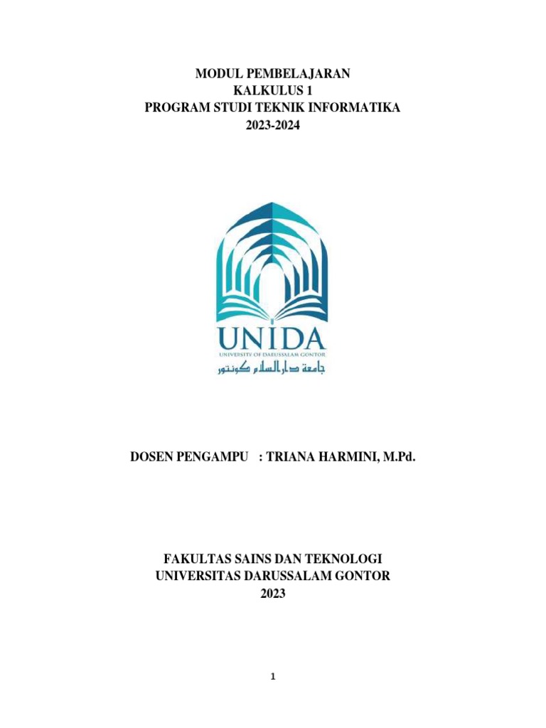 Modul Kalkulus 1 2023-2024 | PDF