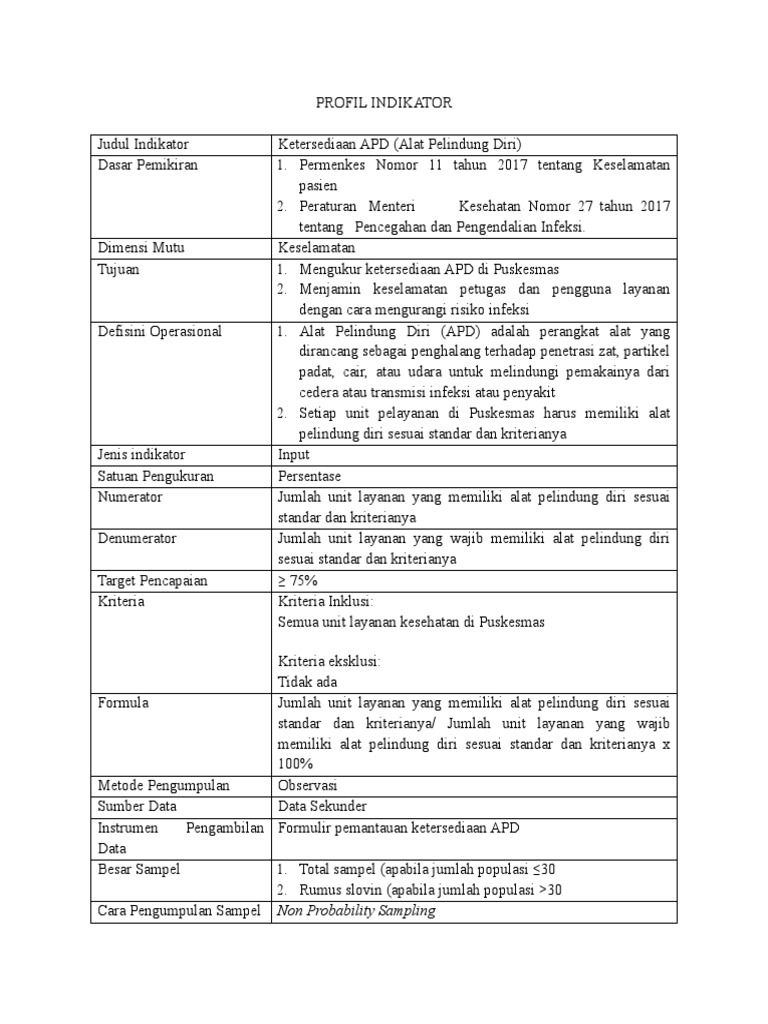 Profil Indikator Ppi Ukpp | PDF