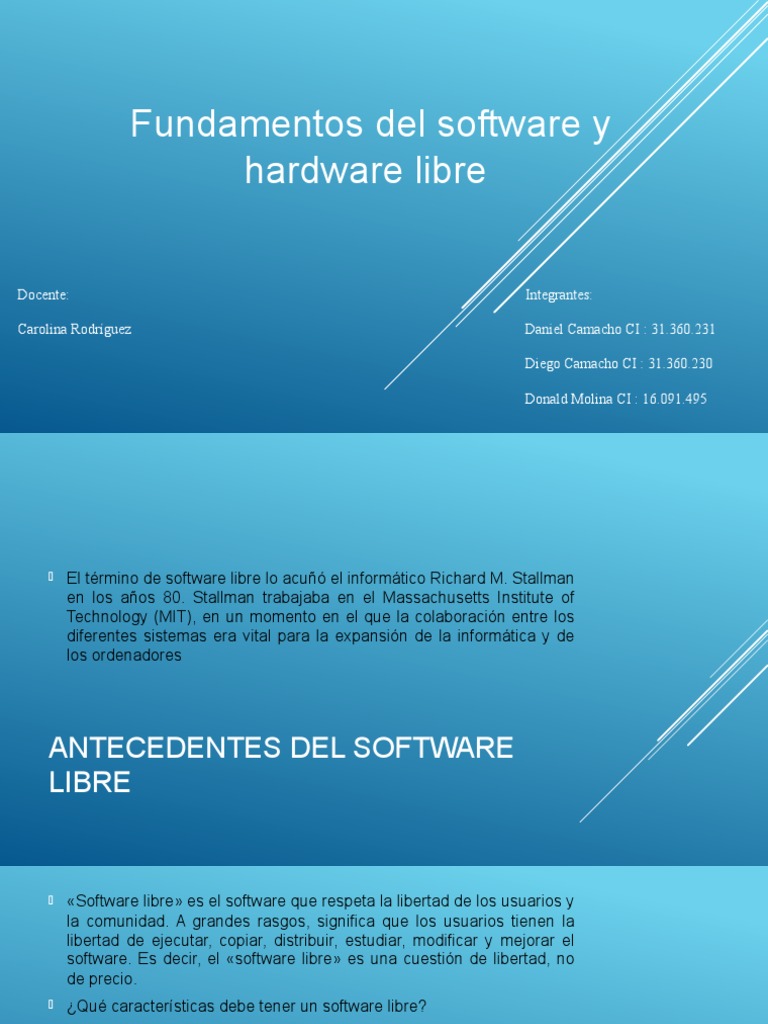 Fundamentos Del Software Y HARDWARE Libre | PDF | Hardware de la computadora | Software libre