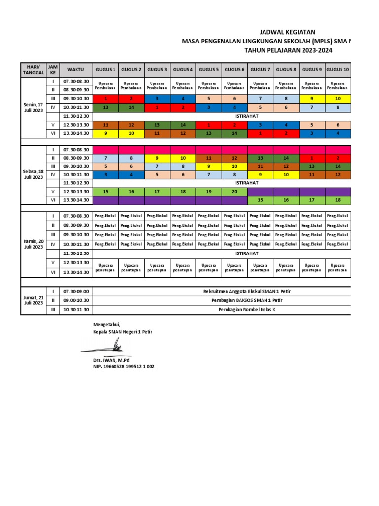 Jadwal Mpls Tp. 2023-2024 New | PDF