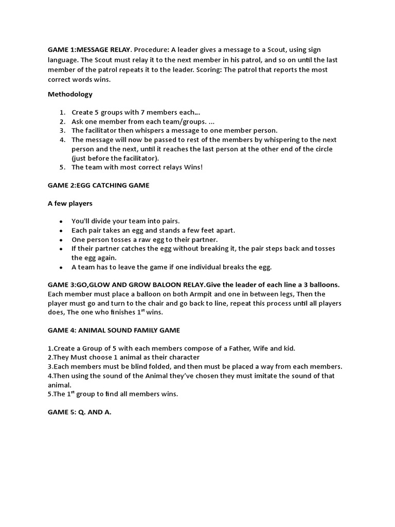 Nutrition Month Relay Games Guide | PDF