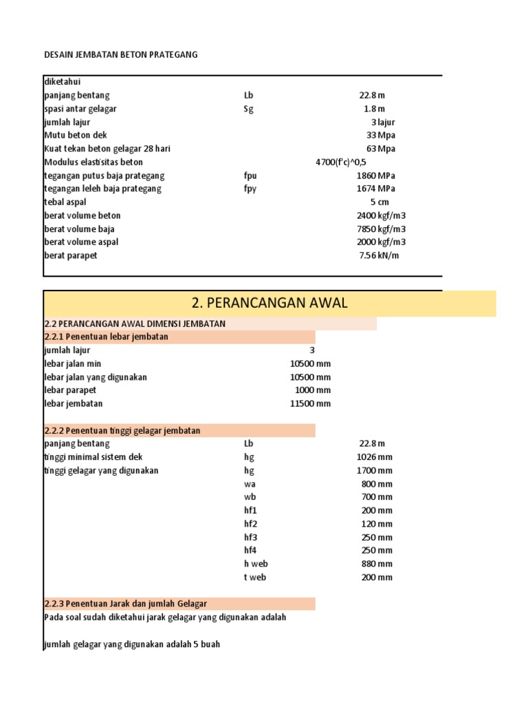 Excel TB Jembatan Gellagar Beton Komposit | PDF