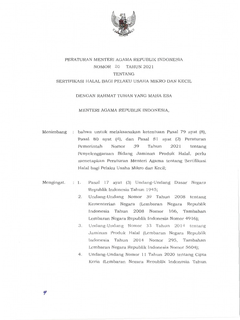 PMA No. 20 Tahun 2021 | PDF
