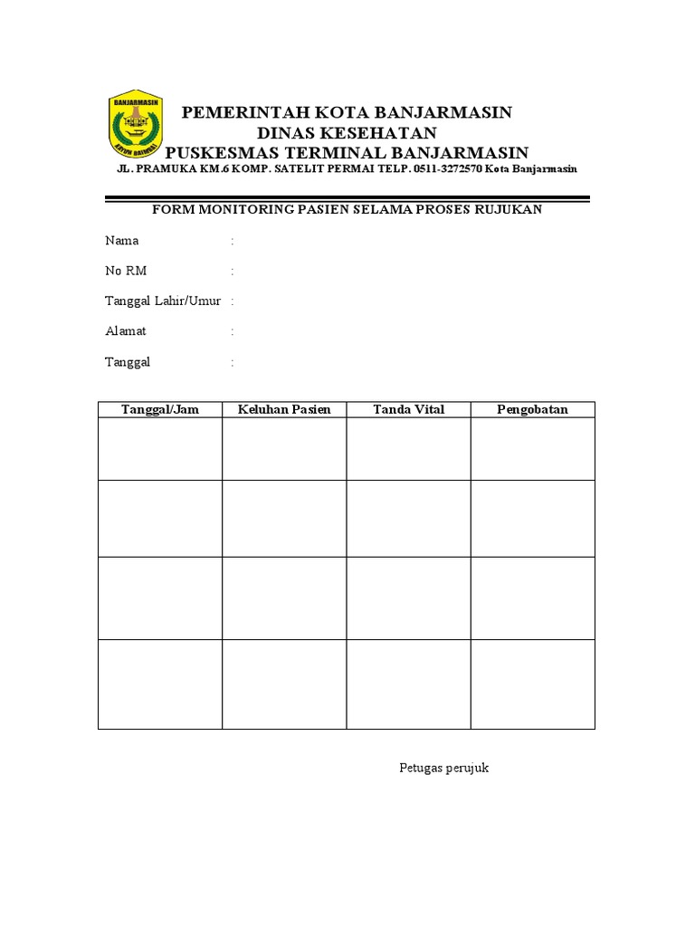 form stabilisasi pasien selama rujukan | PDF