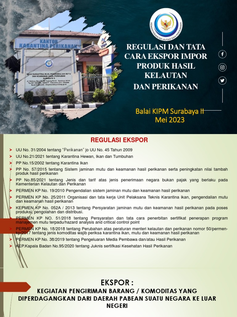 Regulasi Tatacara Ekspor Impor Hasil Kelautan Perikanan-Baru | PDF