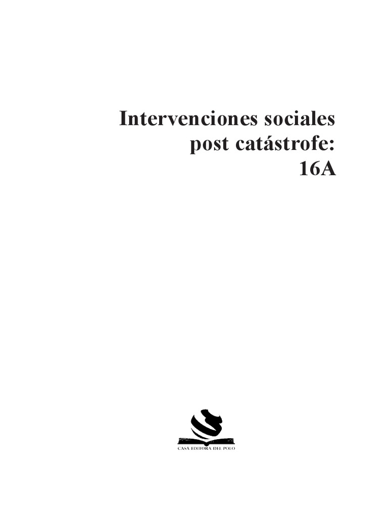 Intervenciones Sociales Post Catástrofe | PDF | Trabajo Social | Ecuador