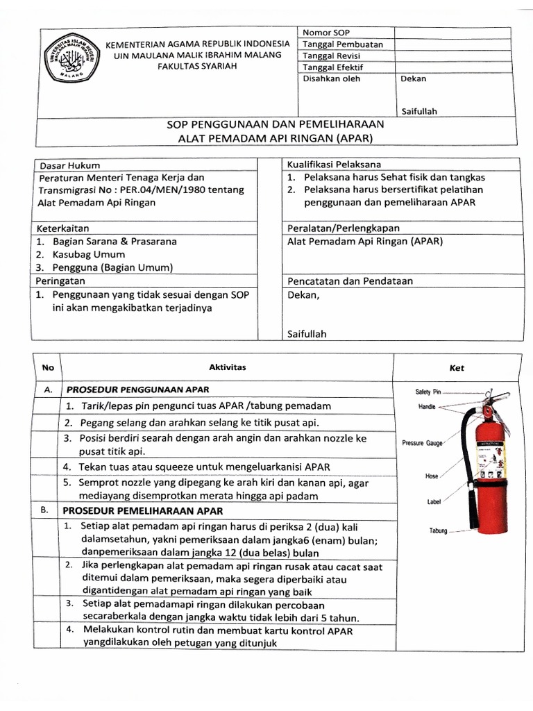 Appendix 9.5.1 Standard Operational Procedure of APAR | PDF