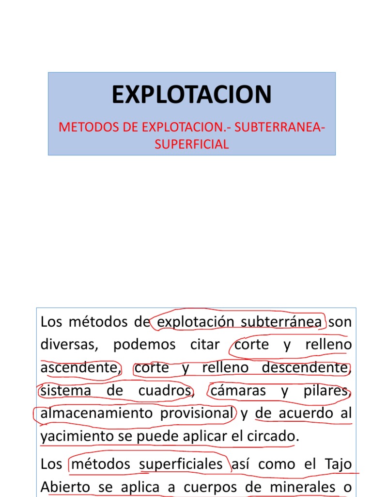 Métodos de Explotación Minera | PDF | Fundición | Sector secundario de ...
