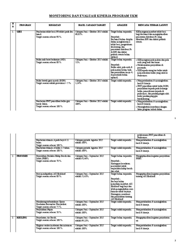 REKAP Edit Monitoring Dan Evaluasi Kinerja Program | PDF