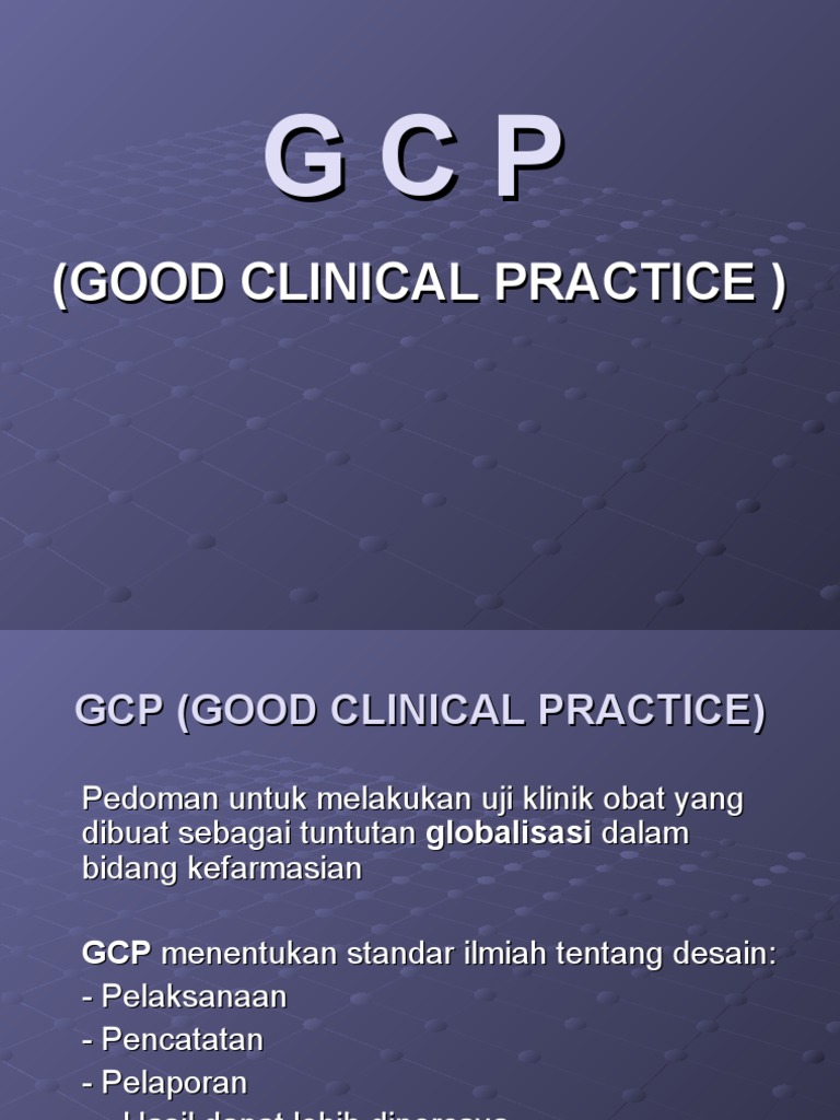 GCP (Good Clinical Practice) | PDF