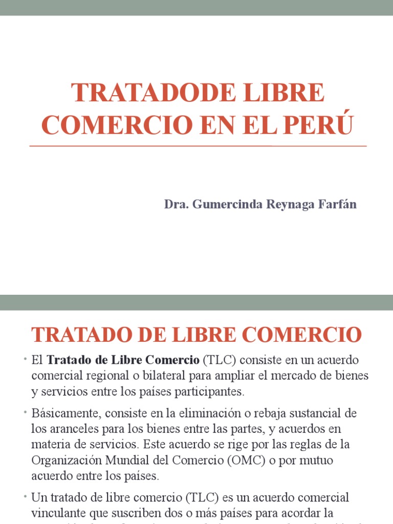Tratadode Libre Comercio en El Perú | PDF | Tratado de Libre Comercio Norteamericano | Comercio