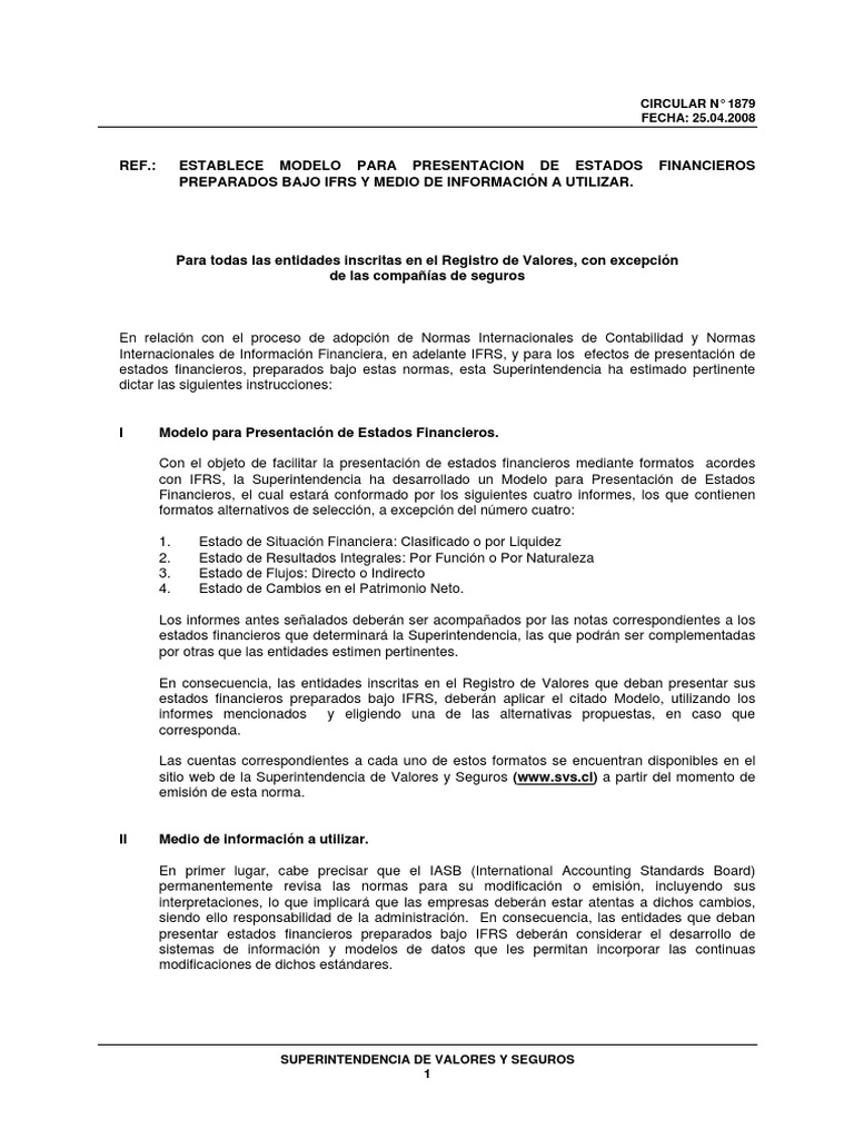 FC C2 5 Circular 1879 2008 | PDF | normas internacionales de ...