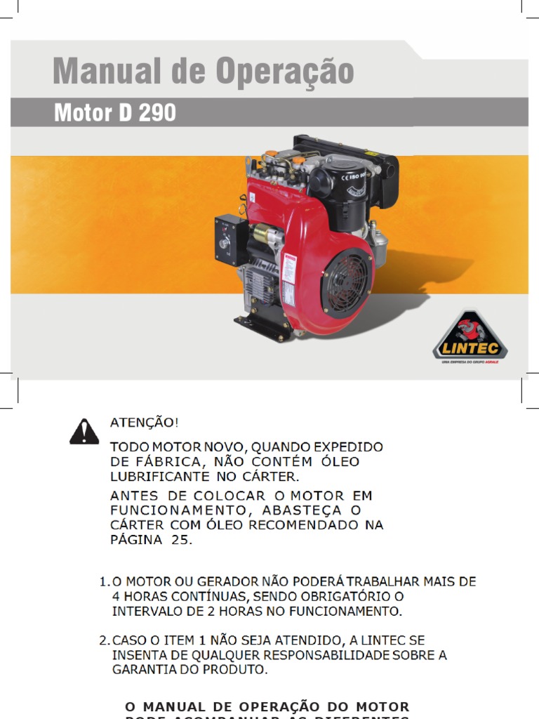 Manual Do Proprietario Motor d290 Port 2900003240008 Ed2 42587 | PDF ...