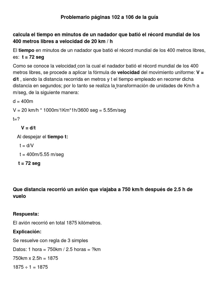 Problem A Rio | PDF | Velocidad | Cantidades fisicas