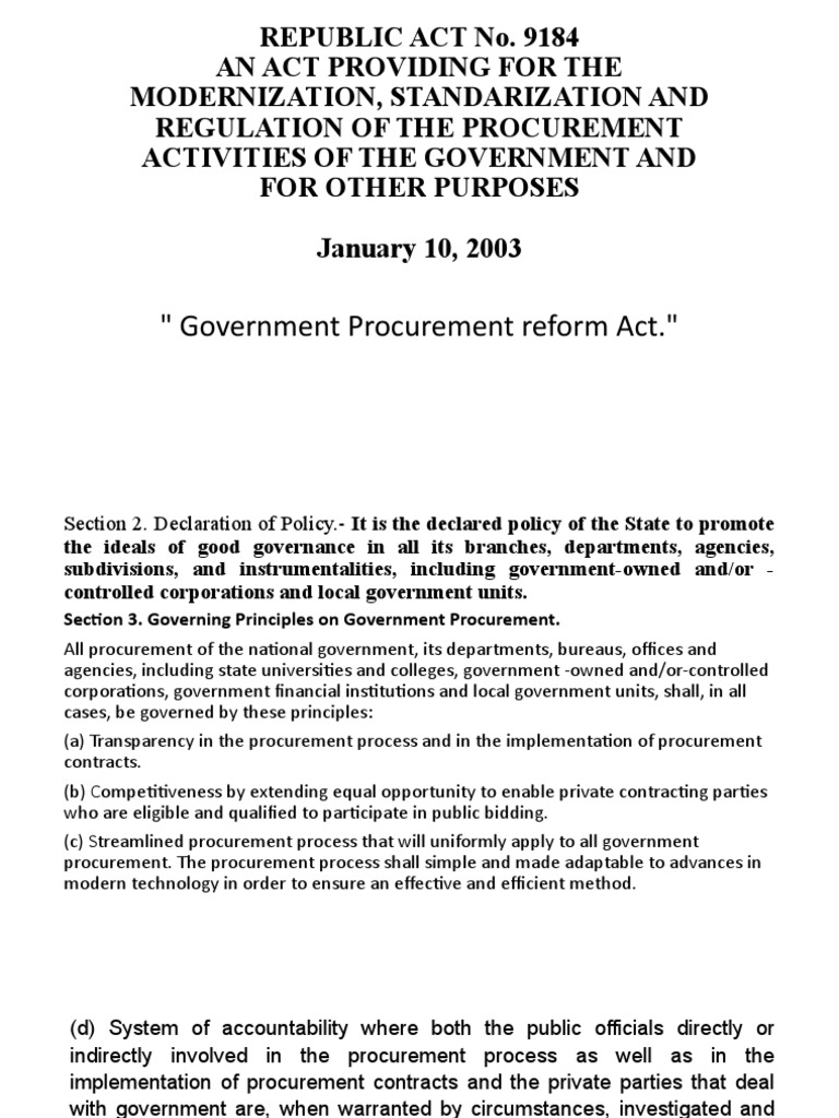 Government Procurement Act | PDF | Procurement | Treaty