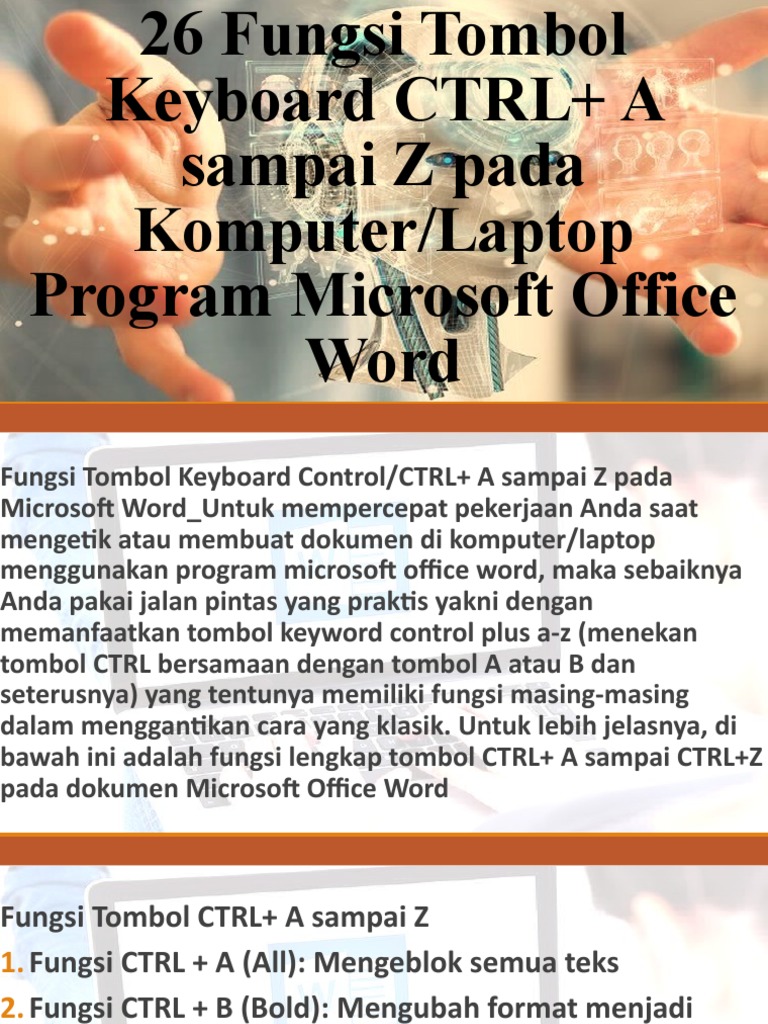 26 Fungsi Tombol Keyboard CTRL+ A Sampai | PDF