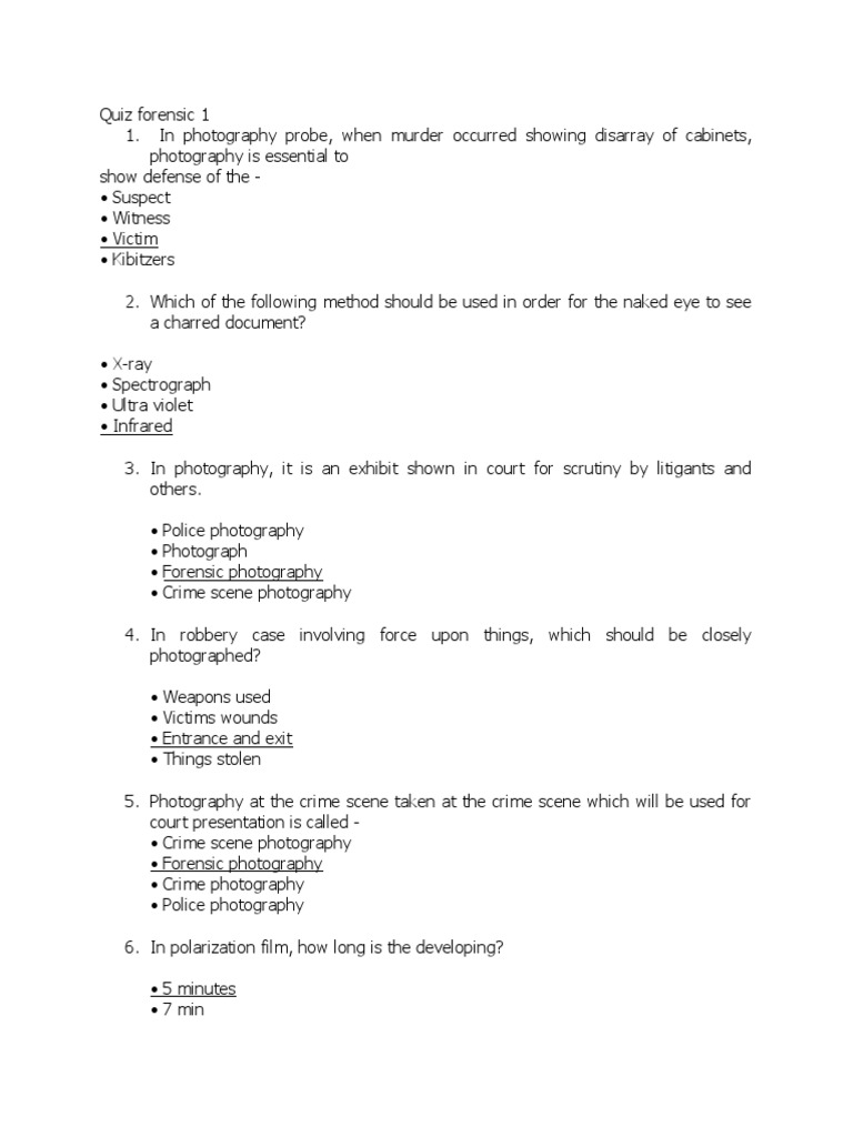 Final Quiz Forensic 1 | PDF