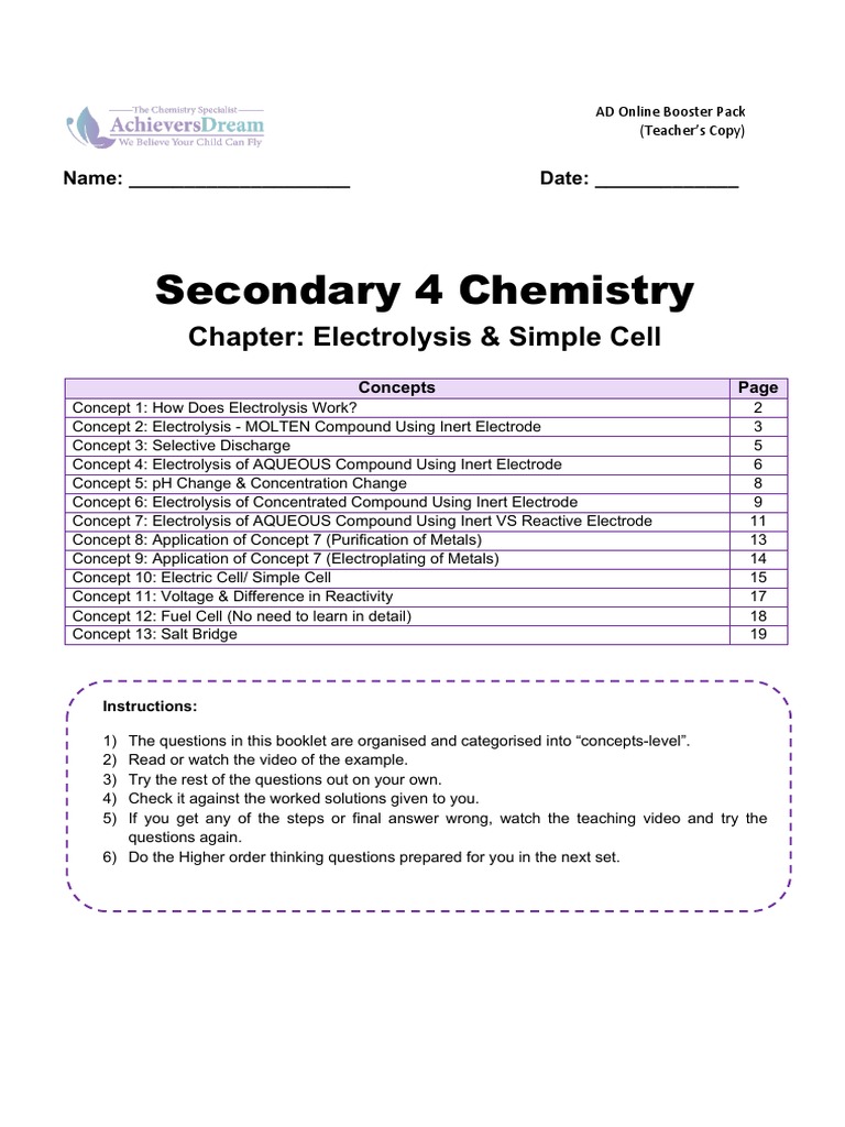 Electrolysis | Download Free PDF | Anode | Redox