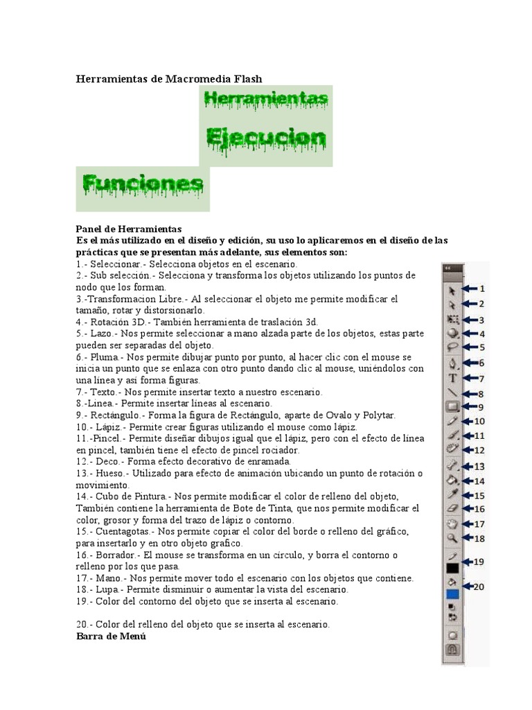 Herramientas de Macromedia Flash | PDF | Ventana (informática) | Adobe Flash