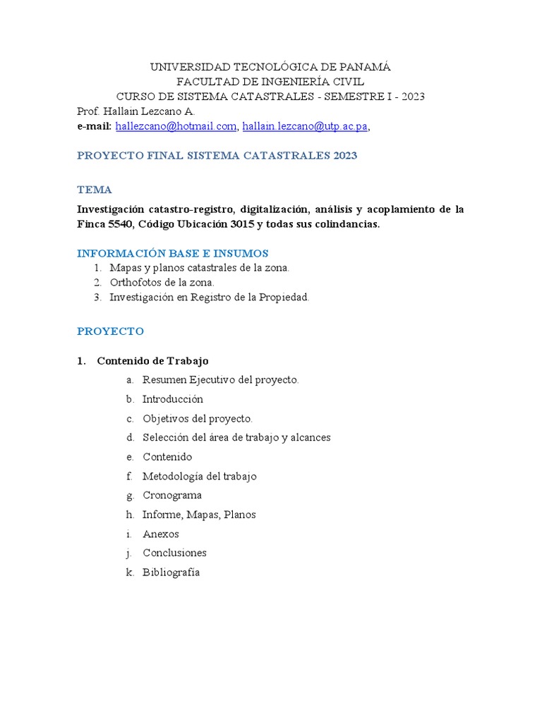 Proyecto - 2 Semestral de Sist. Catastrales Sem. I-2023 | PDF