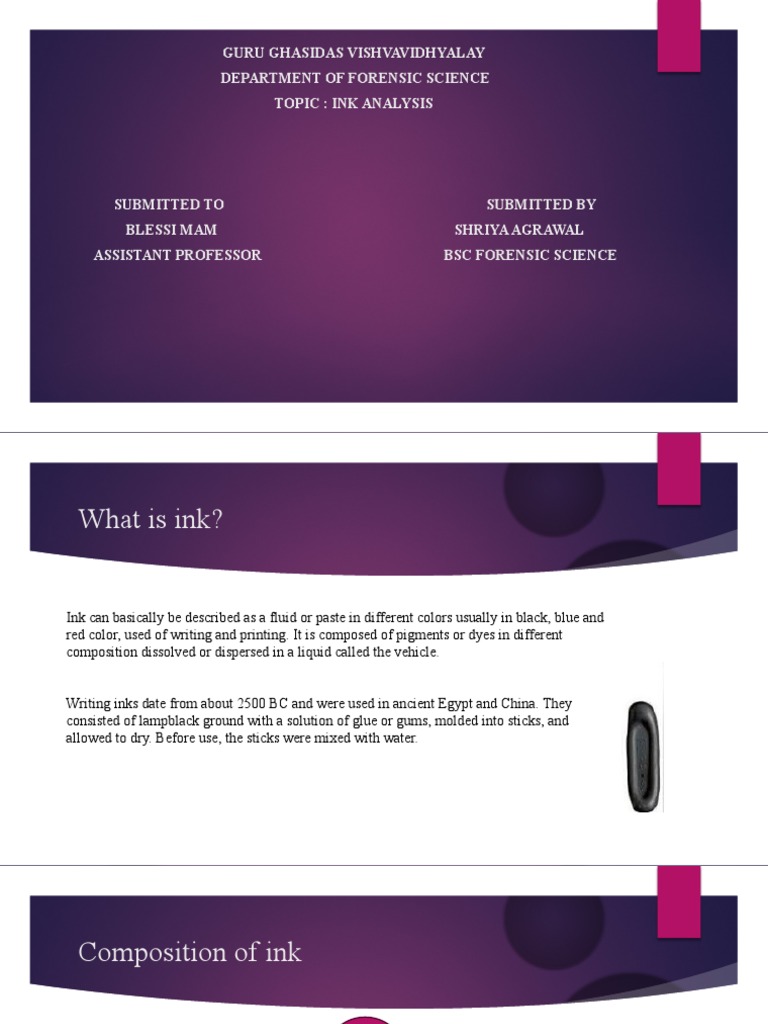 Presentation Shriya | PDF | Ink | Chromatography