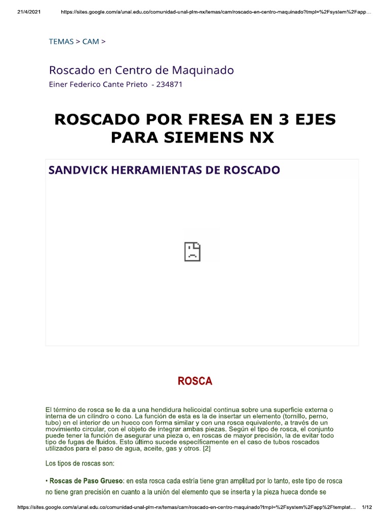 Tipos de Roscado | PDF