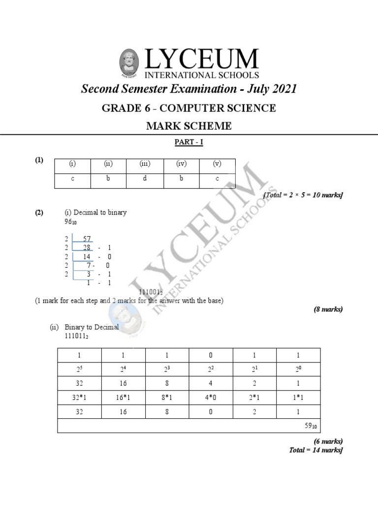 Computer Science Mark Scheme | PDF | Electronic Engineering ...