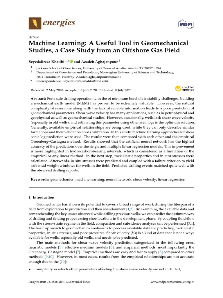 Machine Learning in Geomechanics by Khatibi | PDF | Regression Analysis | Machine Learning