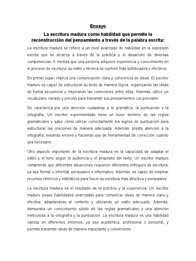 Wendy Borrayo Ensayo | PDF | Pensamiento | Escritores