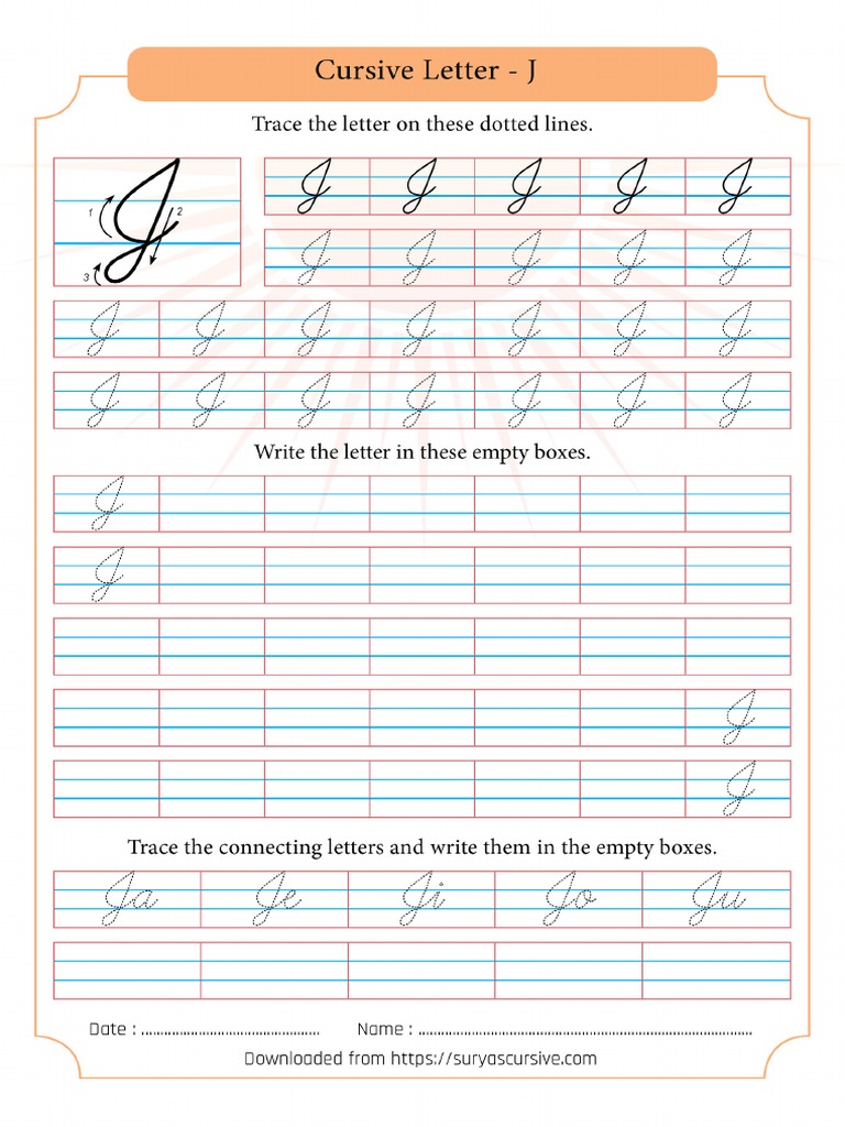 Cursive Capital Letter J | PDF