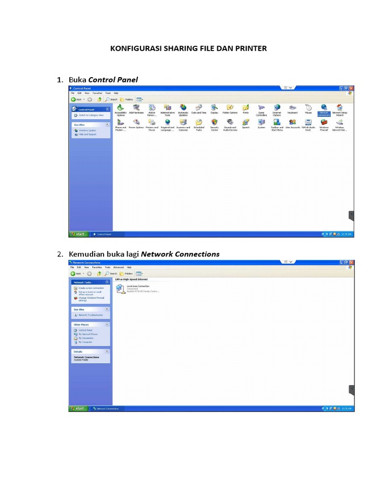 Tutorial Sharing File Dan Printer Jaringan Local | PDF