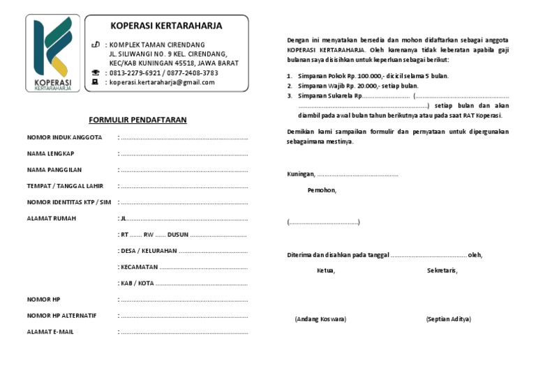 Formulir Pendaftaran Pameran PDF | PDF