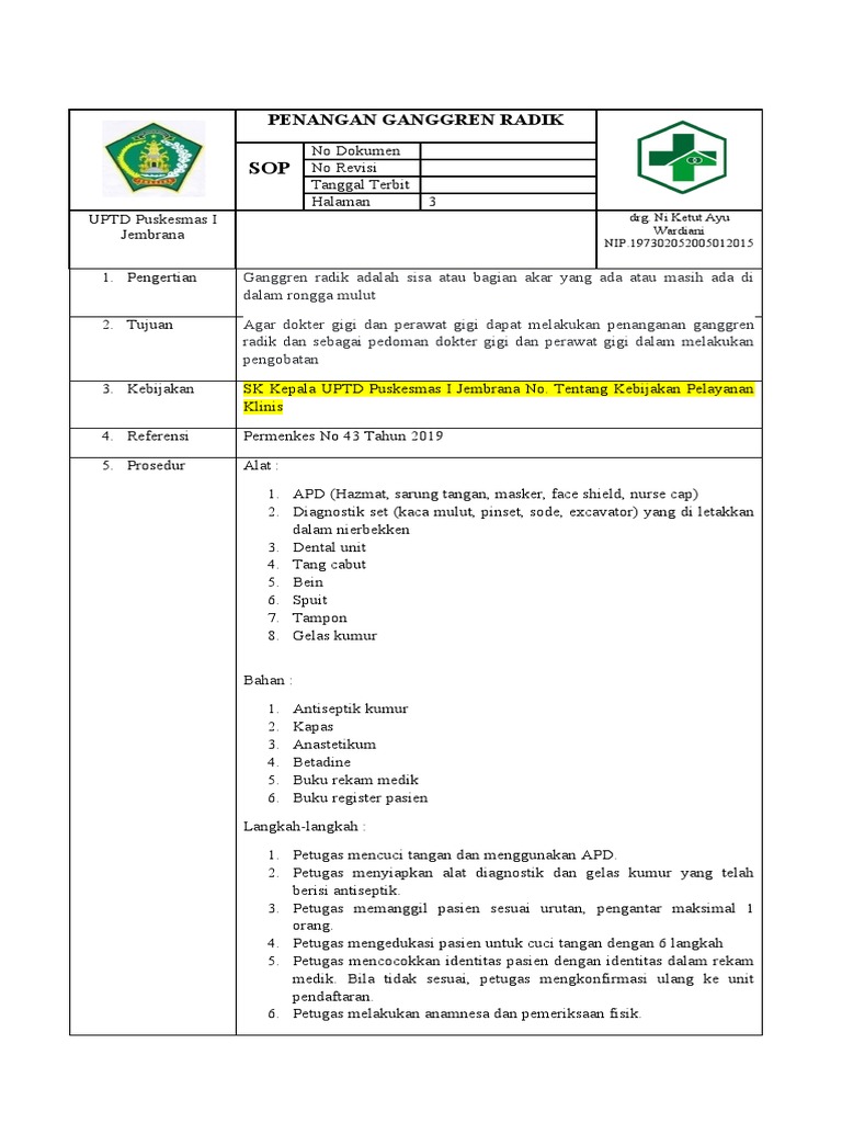 Sop Gangren Radik | PDF