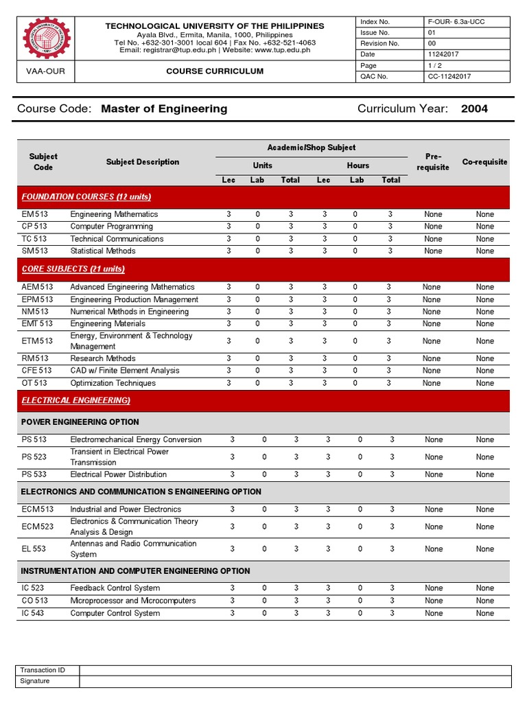 TUP-COE-GP Curriculum | Download Free PDF | Telecommunications | Electrical Engineering