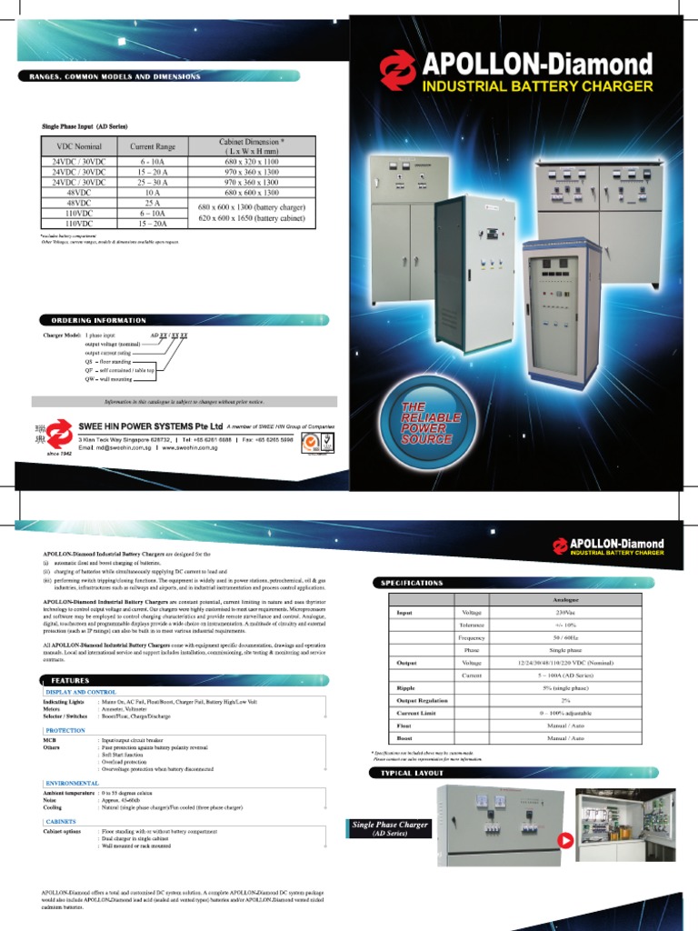 APOLLON Diamond Single Phase Charger Catalogue (New) | PDF