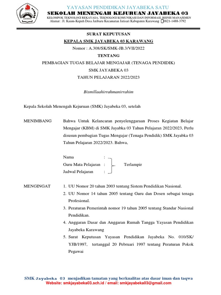 SK ST Mengajar 2022 - 2023 | PDF