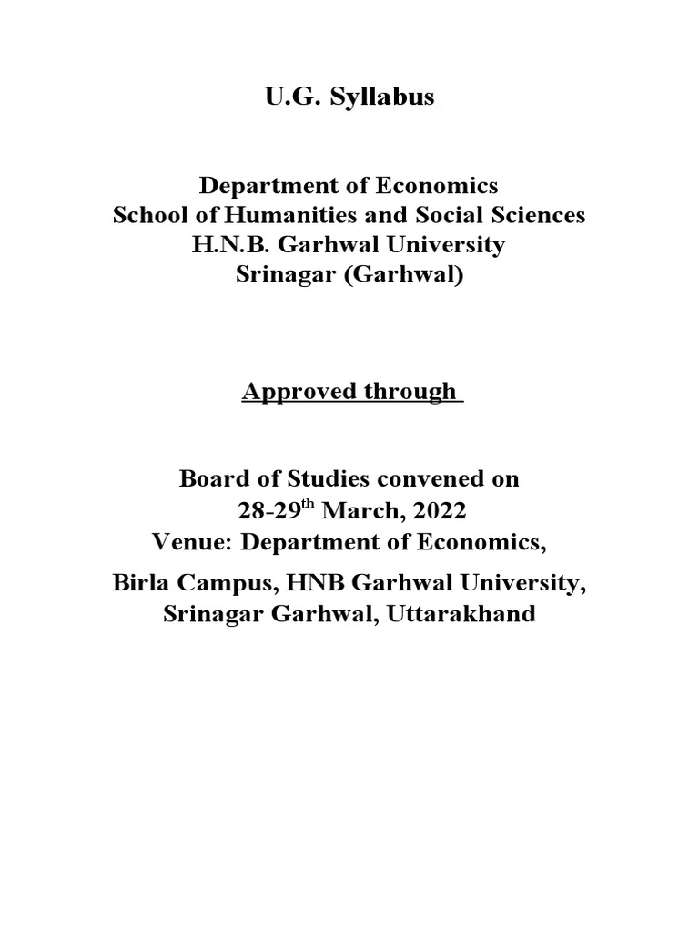 NEP - Economics Syllabus | PDF | Monopoly | Microeconomics