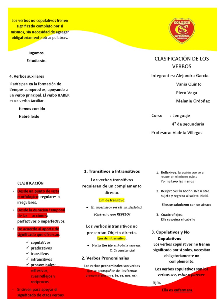 Clasificación de Los Verbos - Vio | PDF | Verbo | Morfología Lingüística