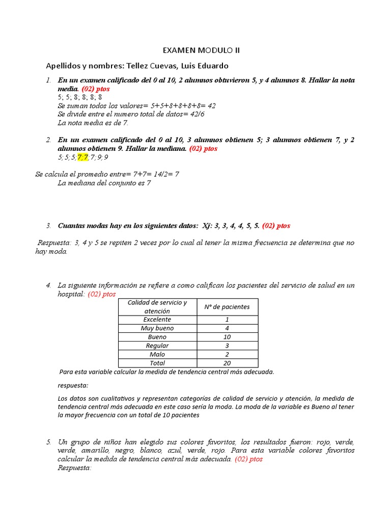 EXAMEN de Estadistica Modulo 2 | PDF | Muestreo (Estadísticas)