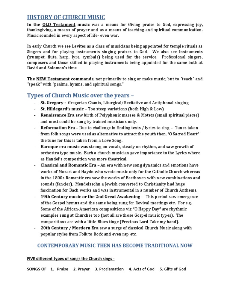 Presentation - CHURCH MUSIC (History & Heart of The Matter) | PDF ... Presentation - CHURCH MUSIC (History & Heart of The Matter) | PDF ...
